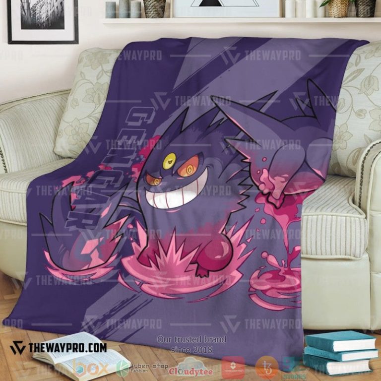 Anime Pokemon Gengar Vmax Fusion Strike Soft Blanket – Pixeltee