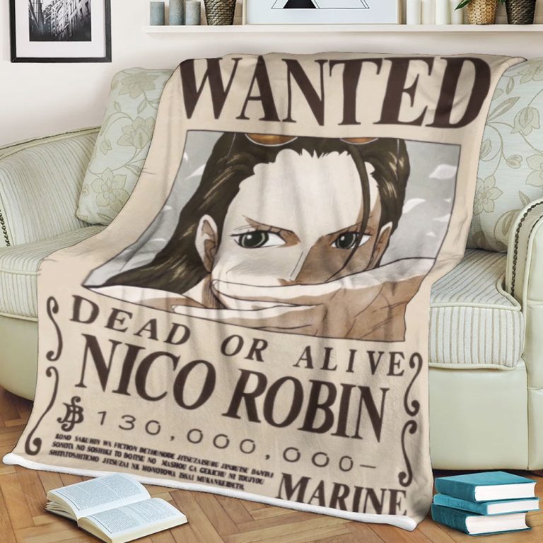 One Piece Wanted Dead Or Alive Nico Robin Blanket – Pixeltee